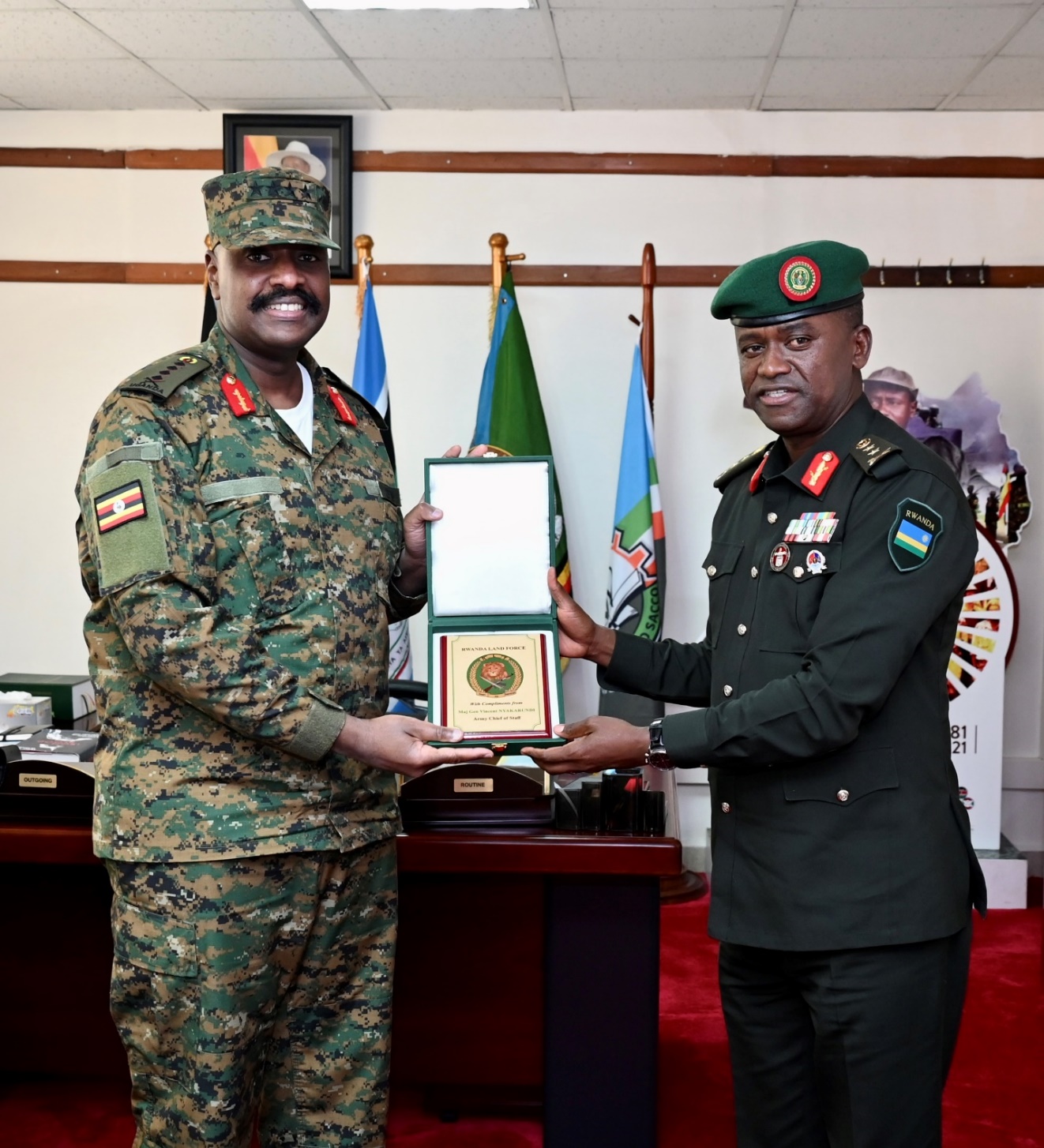 Gen Muhoozi Kainerugaba, The Chief Defense Forces Hosts Rwanda Defence Delegation for Security ...